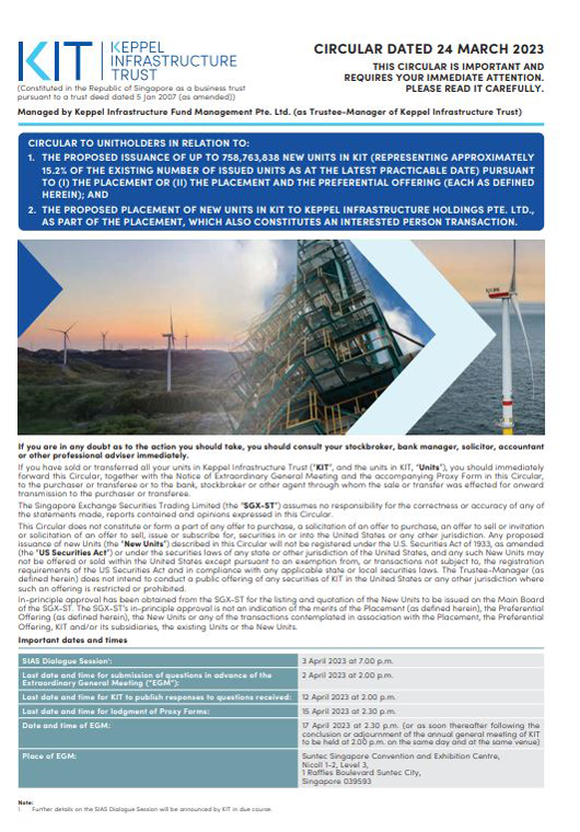 Publications | Keppel Infrastructure Trust